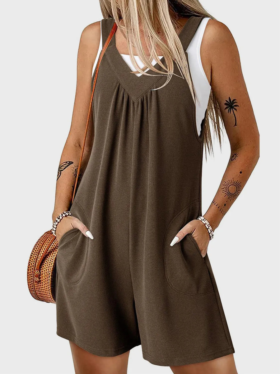 V-Neck Wide Strap Romper | Maison Nautique
